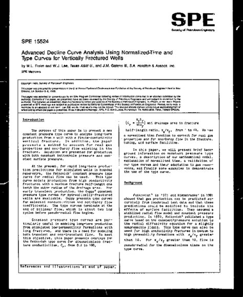 Pdf Advanced Decline Curve Analysis Using Normalized Time And Type Curves For Vertically