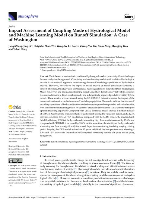 Pdf Impact Assessment Of Coupling Mode Of Hydrological Model And Machine Learning Model On