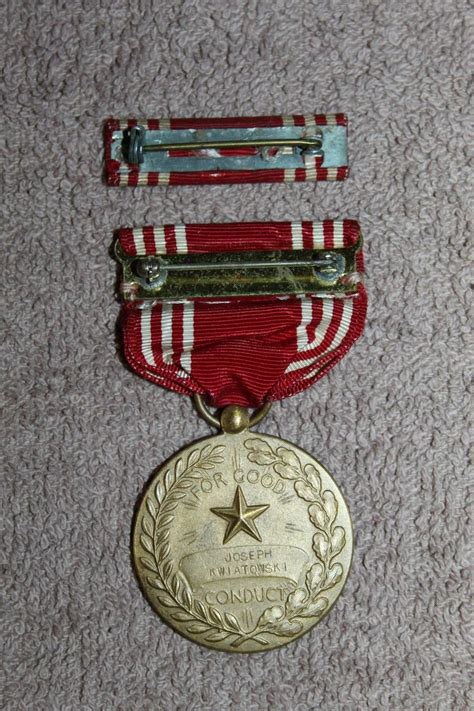 Original Named Ww2 U S Army Good Conduct Medal W Ribbon And Ribbon Bar