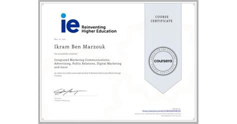 Ikram Ben Marzouk On Linkedin Completion Certificate For Integrated Marketing Communications …