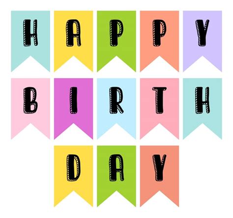 Diy Birthday Banner Template Cartulinas De Feliz Cumpleaños Banner