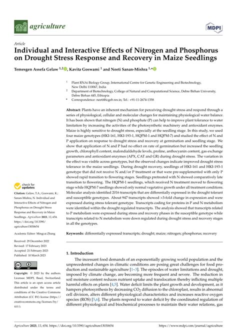 Pdf Individual And Interactive Effects Of Nitrogen And Phosphorus On