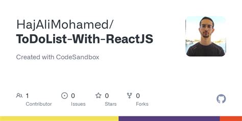 GitHub HajAliMohamed ToDoList With ReactJS Created With CodeSandbox
