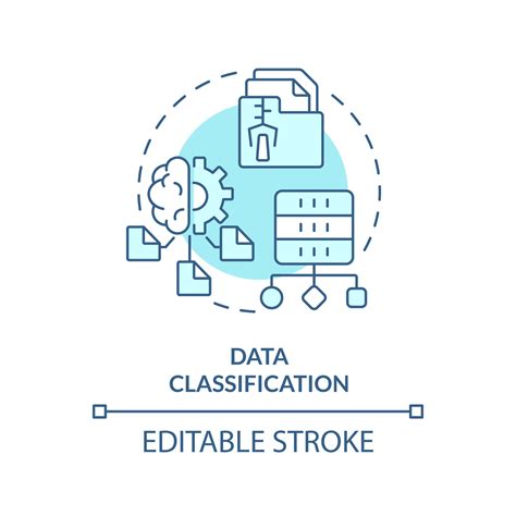 Data Classification Turquoise Concept Icon Data Lake Architecture Abstract Idea Thin Line
