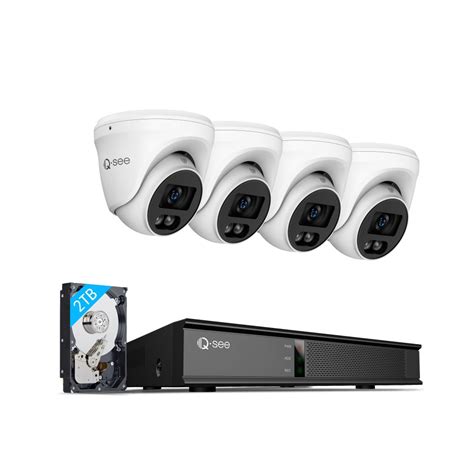 Qsee 4k 2tb Poe Nvr Dome Camera Security System With Color Night Visio