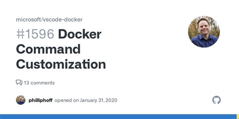 Docker Command Customization Issue 1596 Microsoft Vscode Docker GitHub