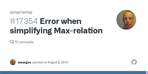 Error When Simplifying Max Relation Issue 17354 Sympy Sympy GitHub