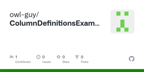 GitHub Owl Guy ColumnDefinitionsExample