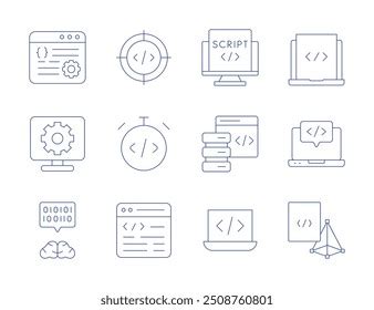 Programming Icons Thin Line Style Editable Stock Vector Royalty Free Shutterstock