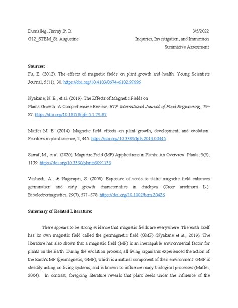 3is Rrl 3 Literature References Dumalleg Jimmy Jr B 3 5 G12 Stem St Augustine