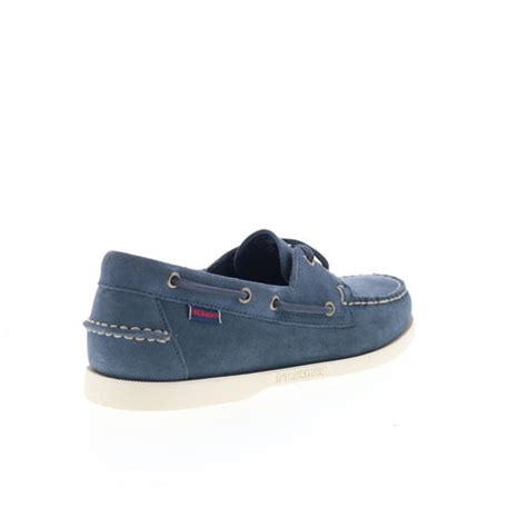 Sebago Portland Flesh Out Mens Blue Suede Loafers And Slip Ons Boat Shoe