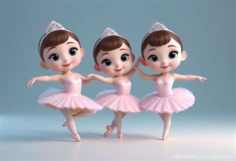 Cute Ballerinas Dancing Stable Diffusion Online
