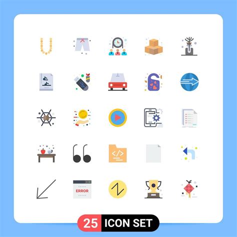 Group Of 25 Flat Colors Signs And Symbols For File Document Oil People Aroma Game Editable