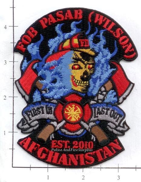 Afghanistan Pasab Fob Wilson Fire Dept Patch Police And Fire Surplus