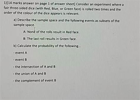 Solved Marks Answer On Page Of Answer Sheet Chegg Com
