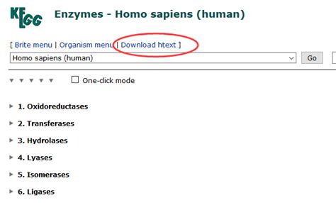 下载所有的酶的信息 Public Library of Bioinformatics