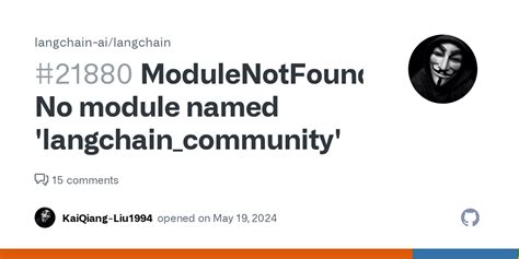 ModuleNotFoundError No Module Named Langchain Community Issue