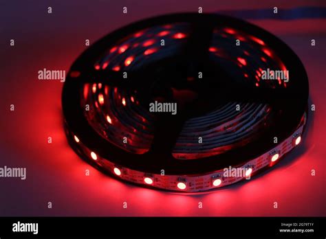 Red Color Light Emitting Diode In A Strip Stock Photo Alamy