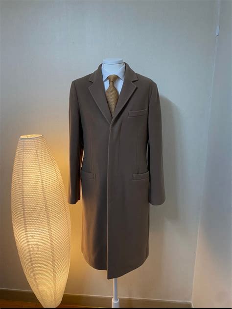 솔리드 옴므 카멜 브라운 롱 코트 캐시미어 80 후루츠패밀리