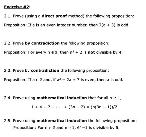 Solved Exercise Prove Using A Direct Proof Method Chegg Com