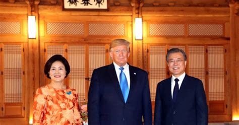 트럼프 청와대 도착 만찬은 궁중 수라상 차림