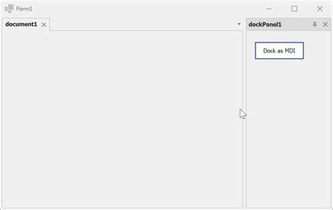 Dockpaneldockasmdidocument Method Winforms Controls Devexpress