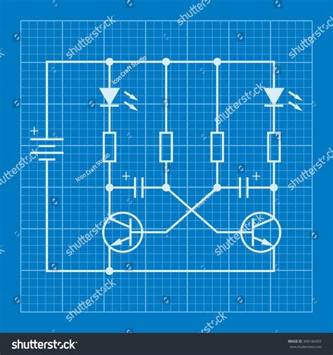 Electronic Circuit Scheme Blueprint Background Stock Vector Royalty Free Shutterstock