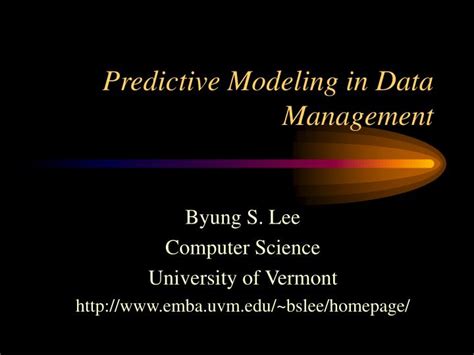 Ppt Predictive Modeling In Data Management Powerpoint Presentation
