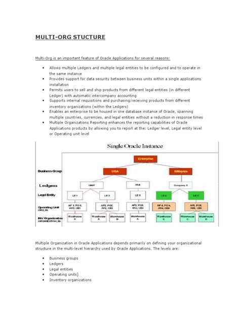 Multi Org Structure Pdf Oracle Database Inventory