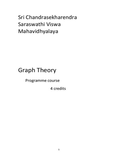 Graph Theory Um404 Course Material Pdf Graph Theory Mathematics
