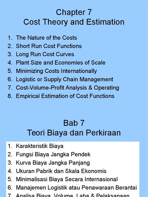 Ch 7 Cost Theory And Estimation Ing Indo Pdf Marginal Cost Logistics