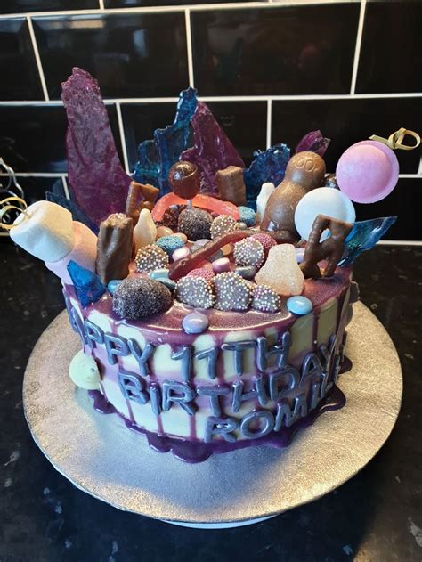 Sweetie Drip Cake Purple Vanilla Sponge With Drip Icing