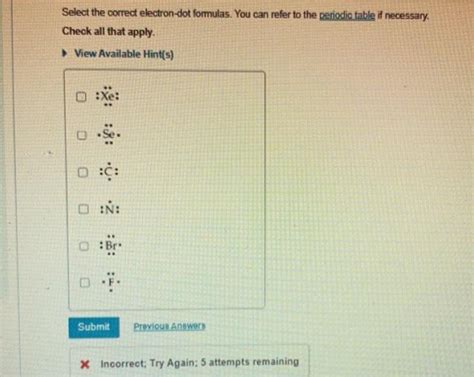 Solved Select The Correct Electron Dot Formulas Draw The Chegg Com