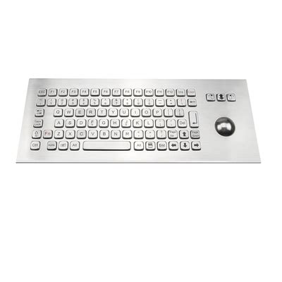 Industrial Ruggedized Keyboard Built In Trackball Vandal Proof Brushed