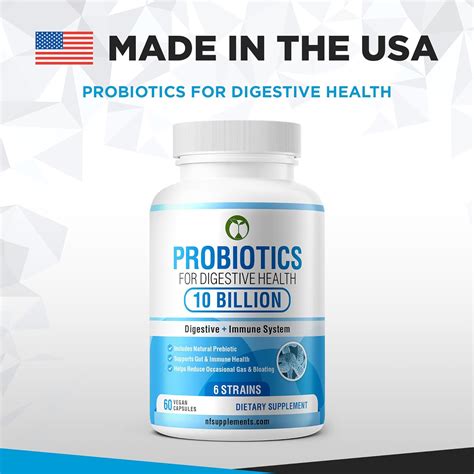 Probióticos Para La Salud Digestiva 60 Cápsulas 10 Mil Millones De Ufc Mezcla Probiótica De