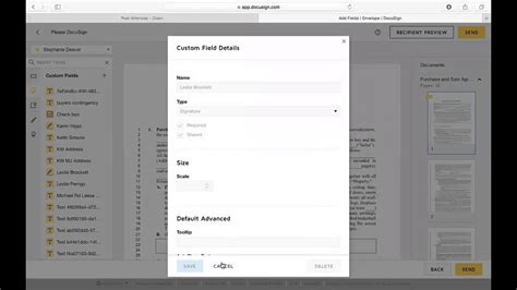 docusign custom fields youtube