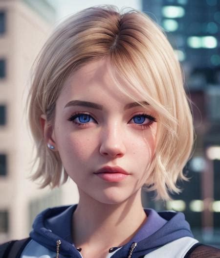 Gwen Stacy Sidecut Spiderverse Hairstyle Gwenstacyv11 Stable