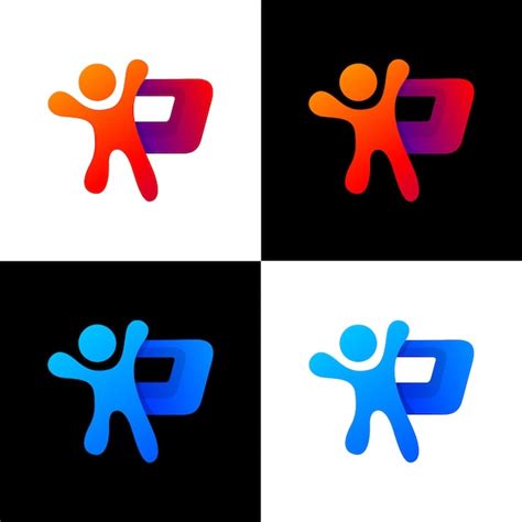 P 글자 로고 프리미엄 벡터