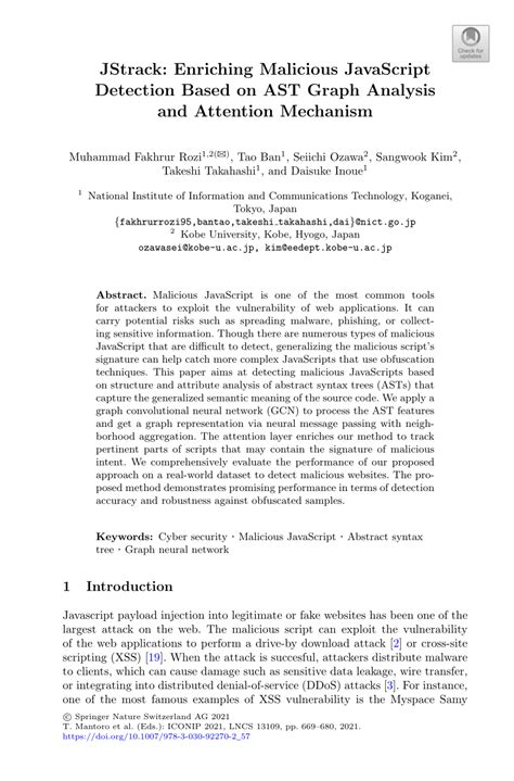 Pdf Jstrack Enriching Malicious Javascript Detection Based On Ast Graph Analysis And