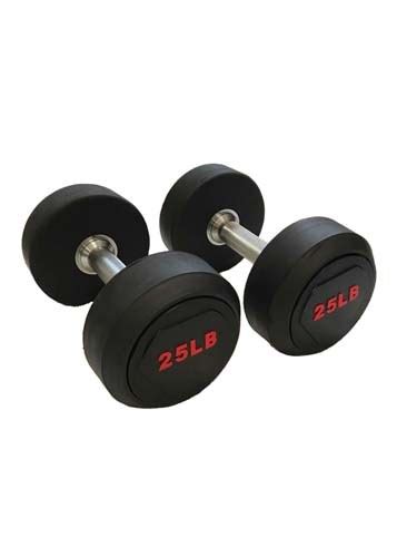 Dxp 5 25 Lbs Rubber Pro Style Dumbbell Set Gym Pros