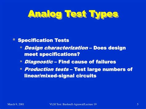 Ppt Lecture 19 Fault Model Based Structural Analog Testing Powerpoint