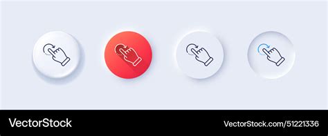 Rotation Gesture Line Icon Slide Arrow Sign Vector Image