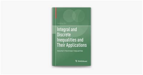 ‎integral And Discrete Inequalities And Their Applications On Apple Books