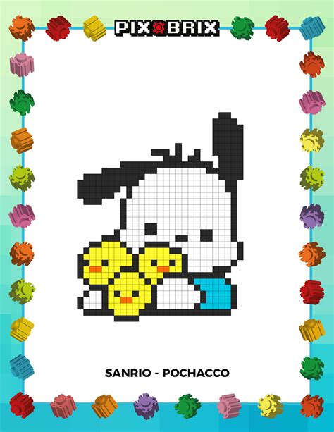 Sanrio Pochacco Pix Brix Pixel Art Template Pixel Art Templates