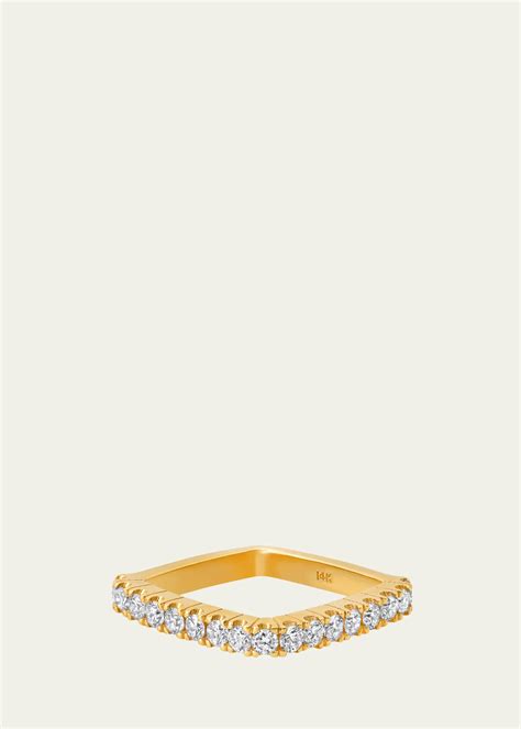 Shylee Rose Jewelry 14k Gold Diamond Square Stacking Ring Bergdorf