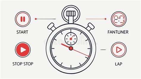 Stopwatch Timer With Play Buttons Time Management Tools Vector Design Generative Ai Stock