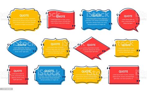 텍스트 상자를 인용합니다 템플릿 프레임 따옴표입니다 벡터 그림입니다 음성 거품 격언에 대한 스톡 벡터 아트 및 기타 이미지 격언 괄호 기포 Istock