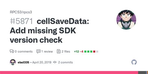 Cellsavedata Add Missing Sdk Version Check By Elad335 · Pull Request 5871 · Rpcs3rpcs3 · Github