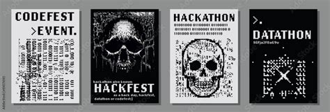Set Of Posters For Hackathon Also Known As A Hack Day Hackfest Datathon Or Codefest Event