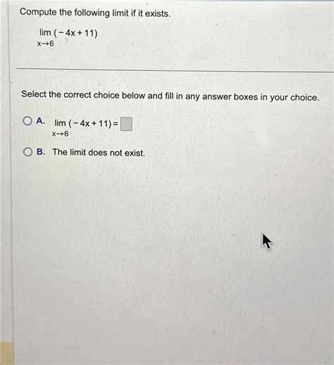 Solved Compute The Following Limit If It Chegg Com